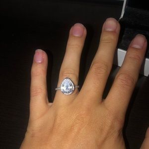 Pandora | Jewelry | Pandora Diamond Pear Shaped Ring | Poshmark